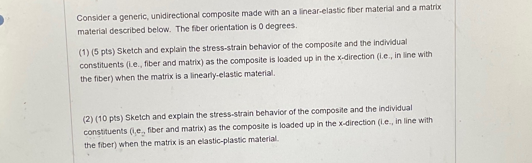 Solved Consider A Generic Unidirectional Composite Made