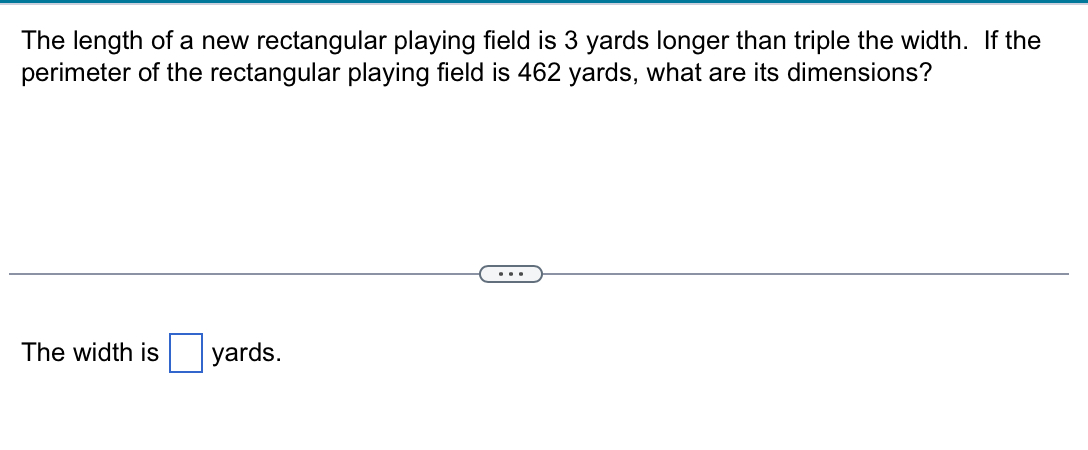 Solved The length of a new rectangular playing field is 3 | Chegg.com