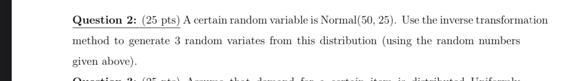 Solved Question 2: (25 ﻿pts) ﻿A certain random variable is | Chegg.com