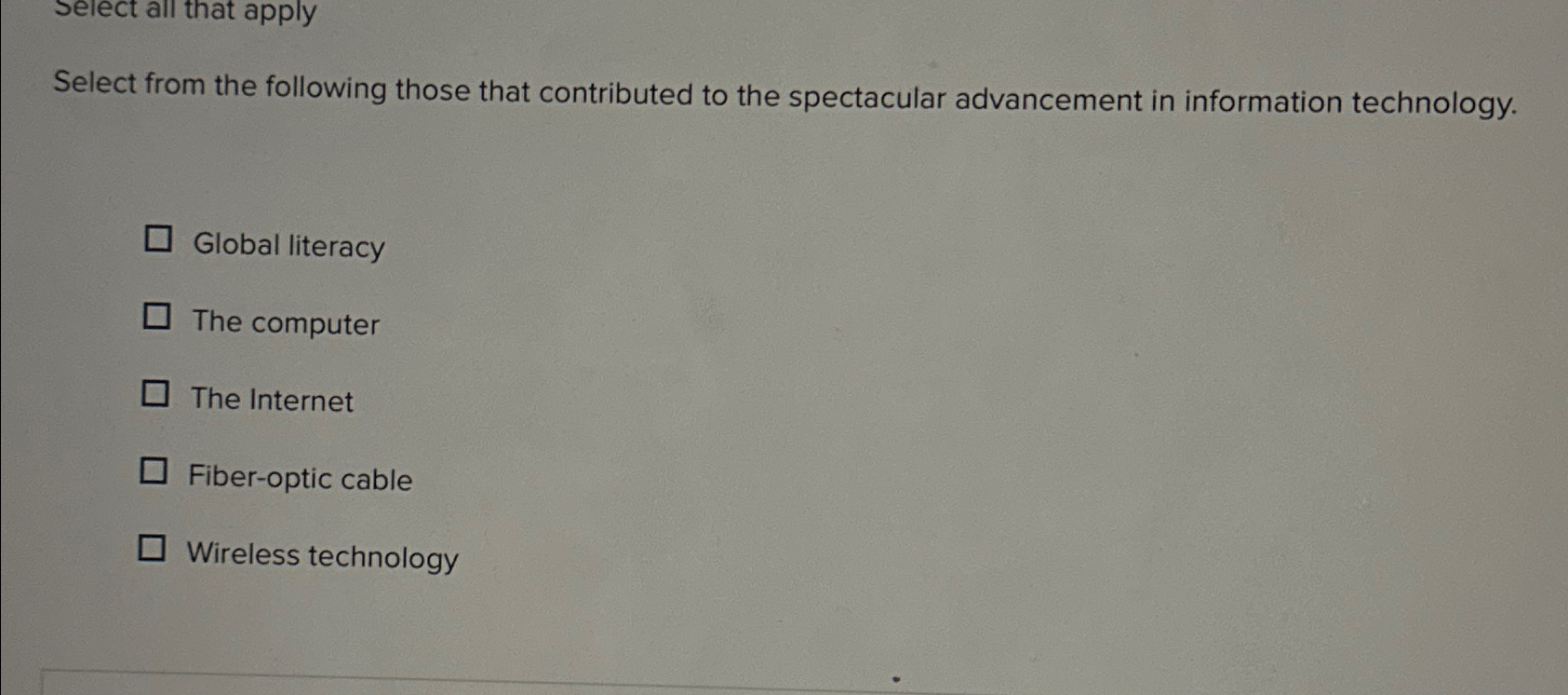 Solved Select all that applySelect from the following those | Chegg.com