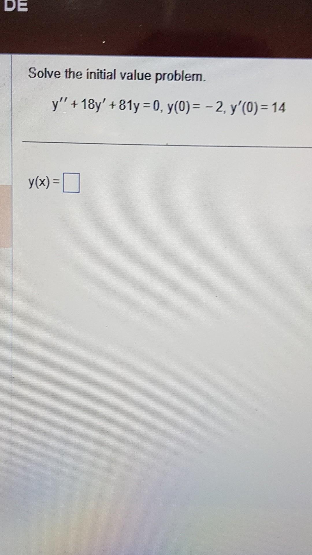 Solved Solve the initial value problem. | Chegg.com