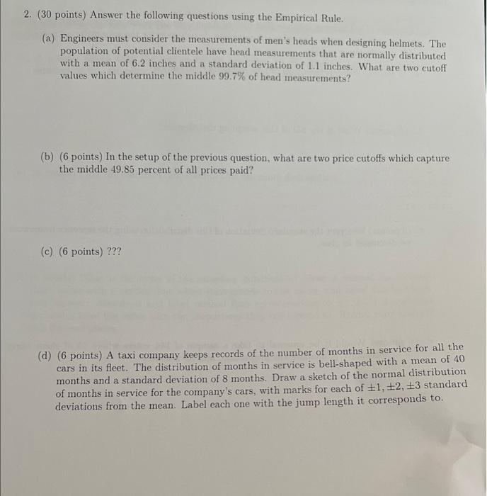 Solved 2. ( 30 points) Answer the following questions using | Chegg.com