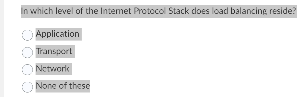 Solved In which level of the Internet Protocol Stack does | Chegg.com