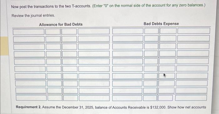 Solved Now post the transactions to the two T-accounts. | Chegg.com