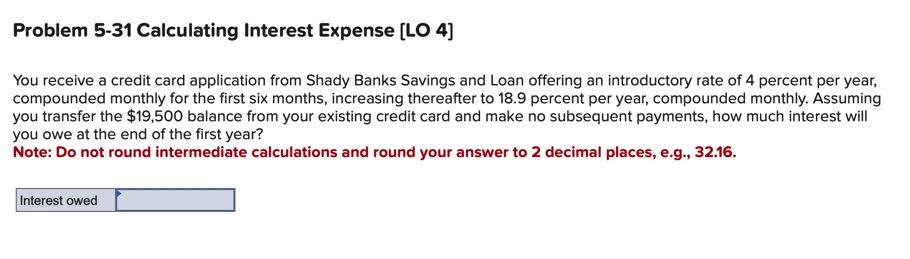 Solved Problem 5-31 ﻿Calculating Interest Expense [LO 4]You | Chegg.com