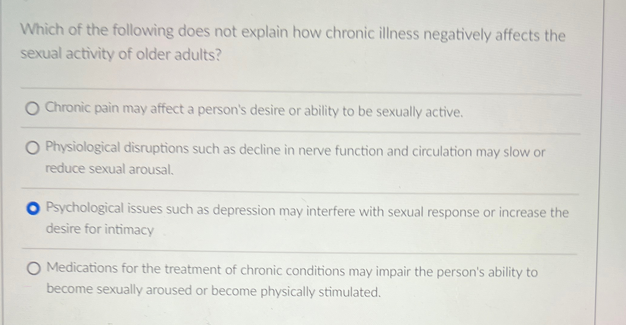 Solved Which of the following does not explain how chronic | Chegg.com