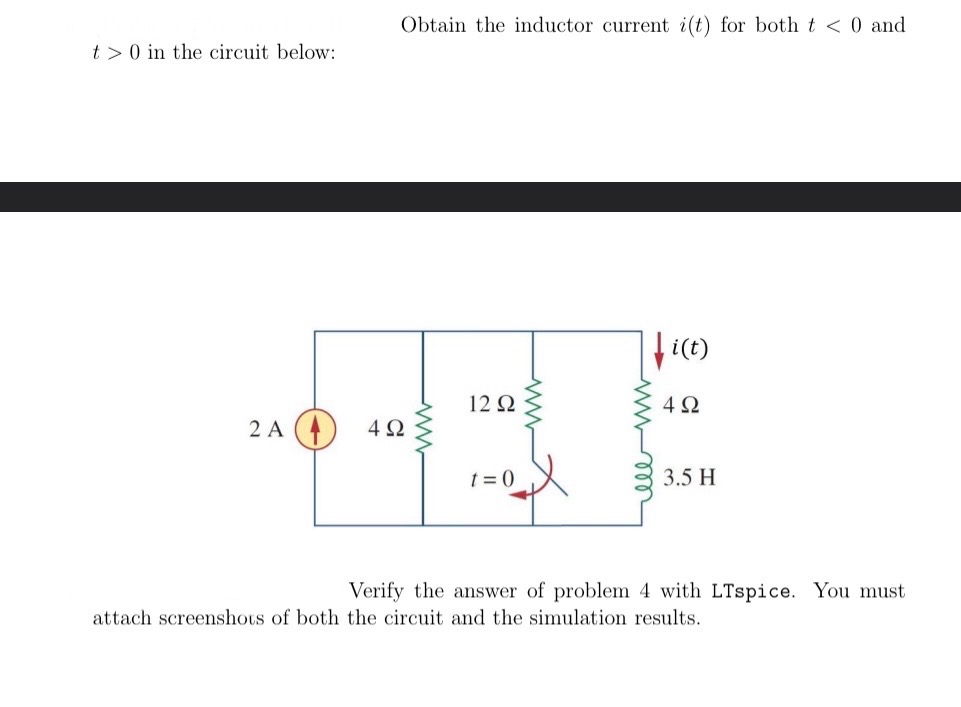 Solved Obtain the inductor current i(t) ﻿for both t