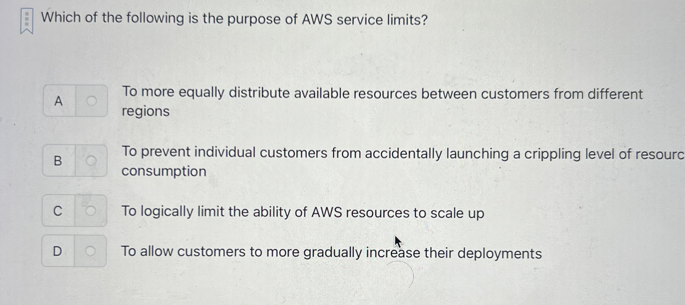 Solved Which of the following is the purpose of AWS service | Chegg.com