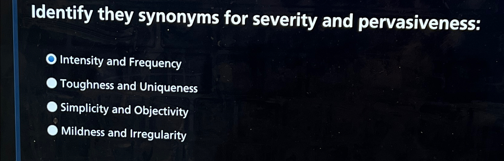 Solved Identify they synonyms for severity and | Chegg.com