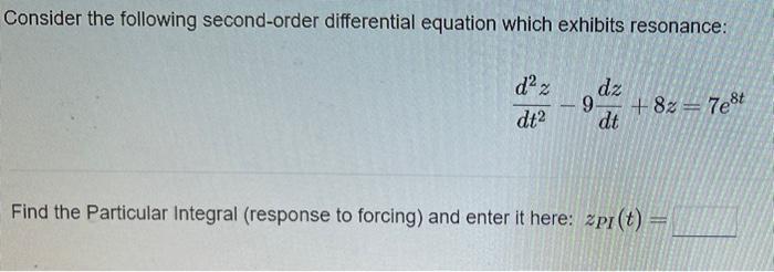 Solved Consider the following second-order differential | Chegg.com