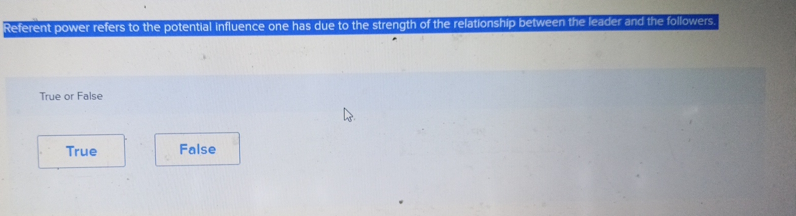 Solved Referent power refers to the potential influence one | Chegg.com