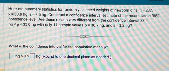 Solved Here are summary statistics for randomly selected | Chegg.com