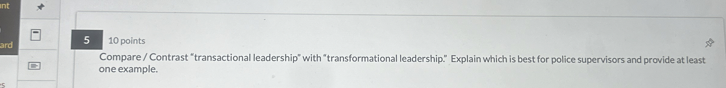Solved 5 10 ﻿pointsCompare / ﻿Contrast "transactional | Chegg.com