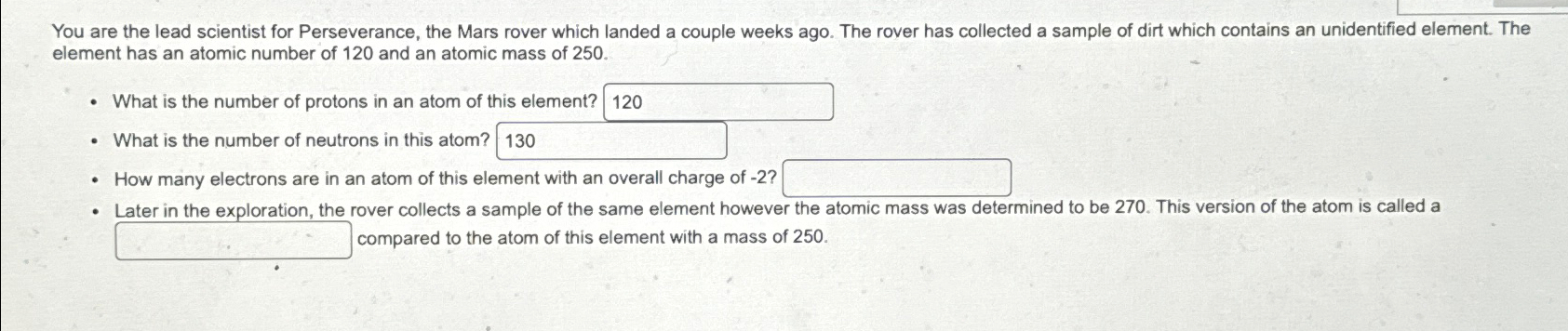 Solved You are the lead scientist for Perseverance, the Mars | Chegg.com