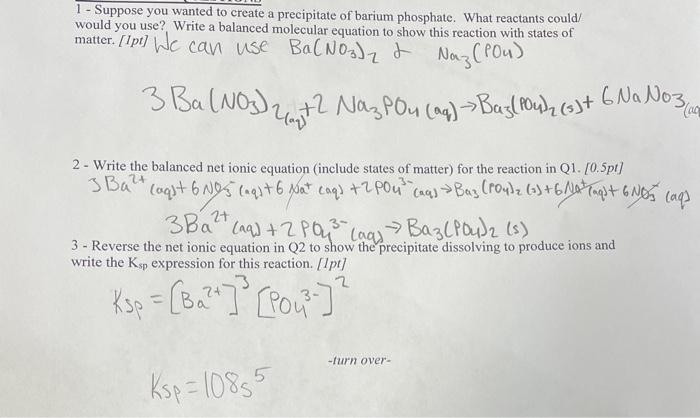 Solved 4 - If the concentration of dissolved phosphate ions | Chegg.com