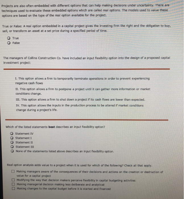 Solved Projects are also often embedded with different | Chegg.com
