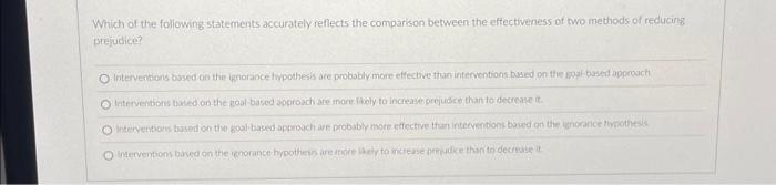 Solved Which of the following statements accurately reflects | Chegg.com