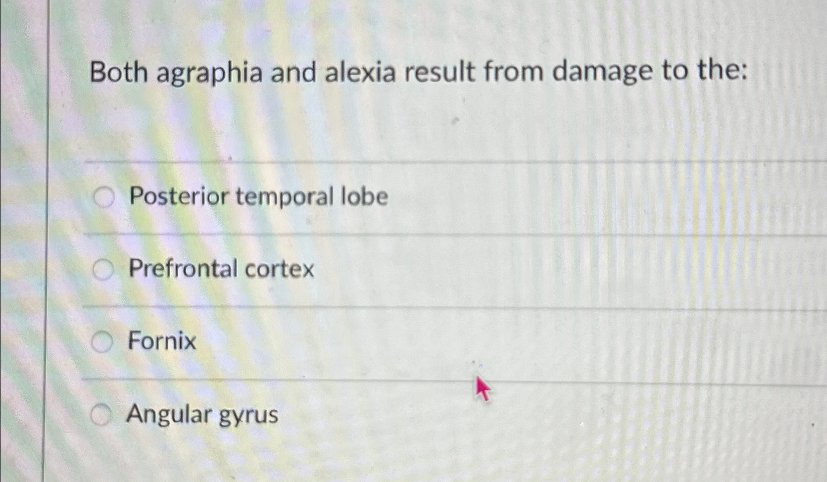 Solved Both agraphia and alexia result from damage to | Chegg.com
