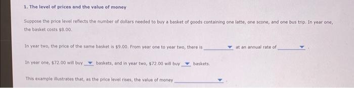 Solved 1. The level of prices and the value of money Suppose | Chegg.com