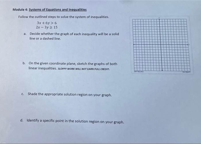 Solved Module 4: Systems of Equations and Inequalities | Chegg.com