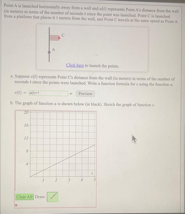 Solved Point A is launched horizontally away from a wall and | Chegg.com