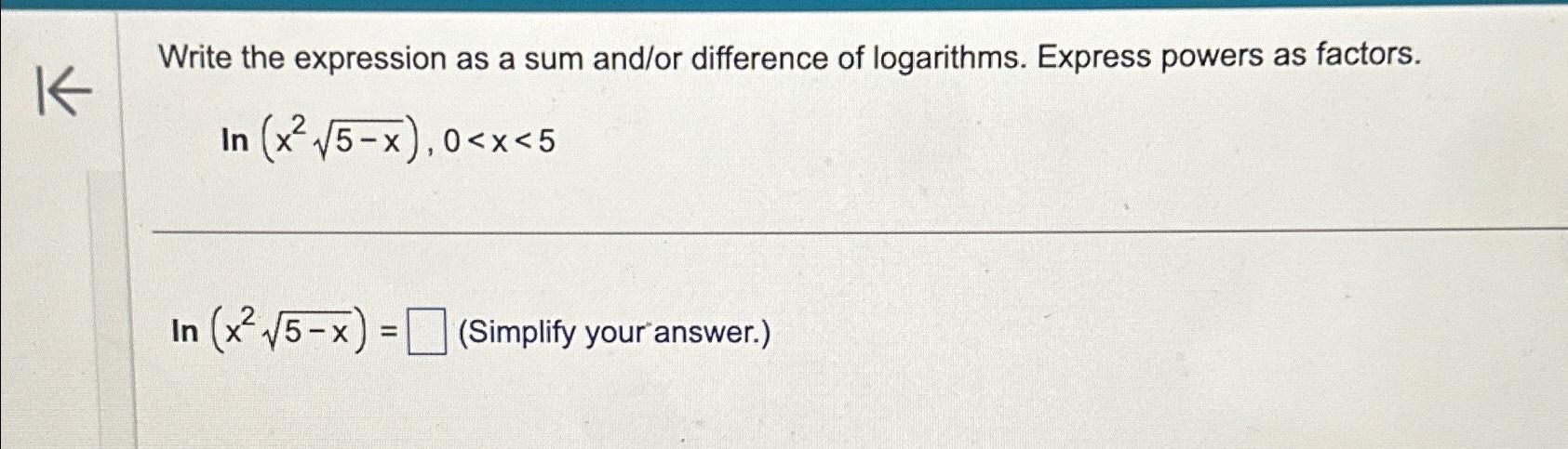 Solved Write the expression as a sum and/or difference of | Chegg.com