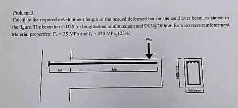 Solved Problem Calculate the required development length of | Chegg.com