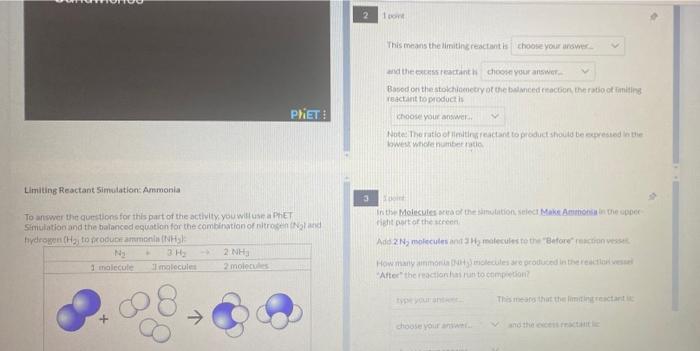 Use 3 mulation to study limiting reactants on the | Chegg.com