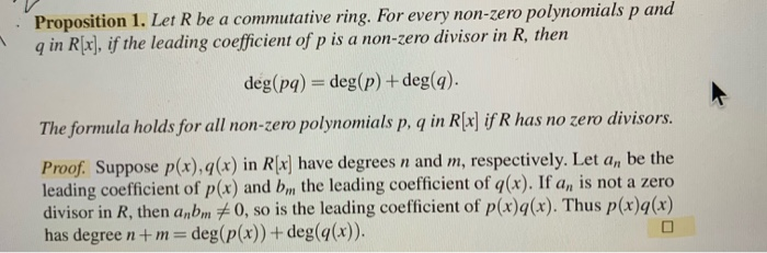 Solved Proposition 1. Let R be a commutative ring. For every | Chegg.com