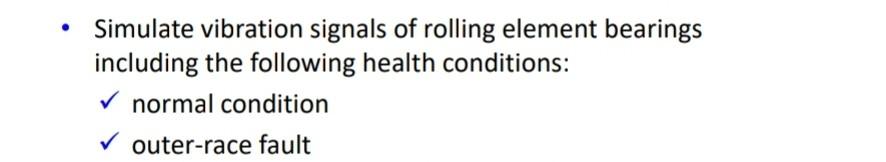 Solved - Simulate vibration signals of rolling element | Chegg.com