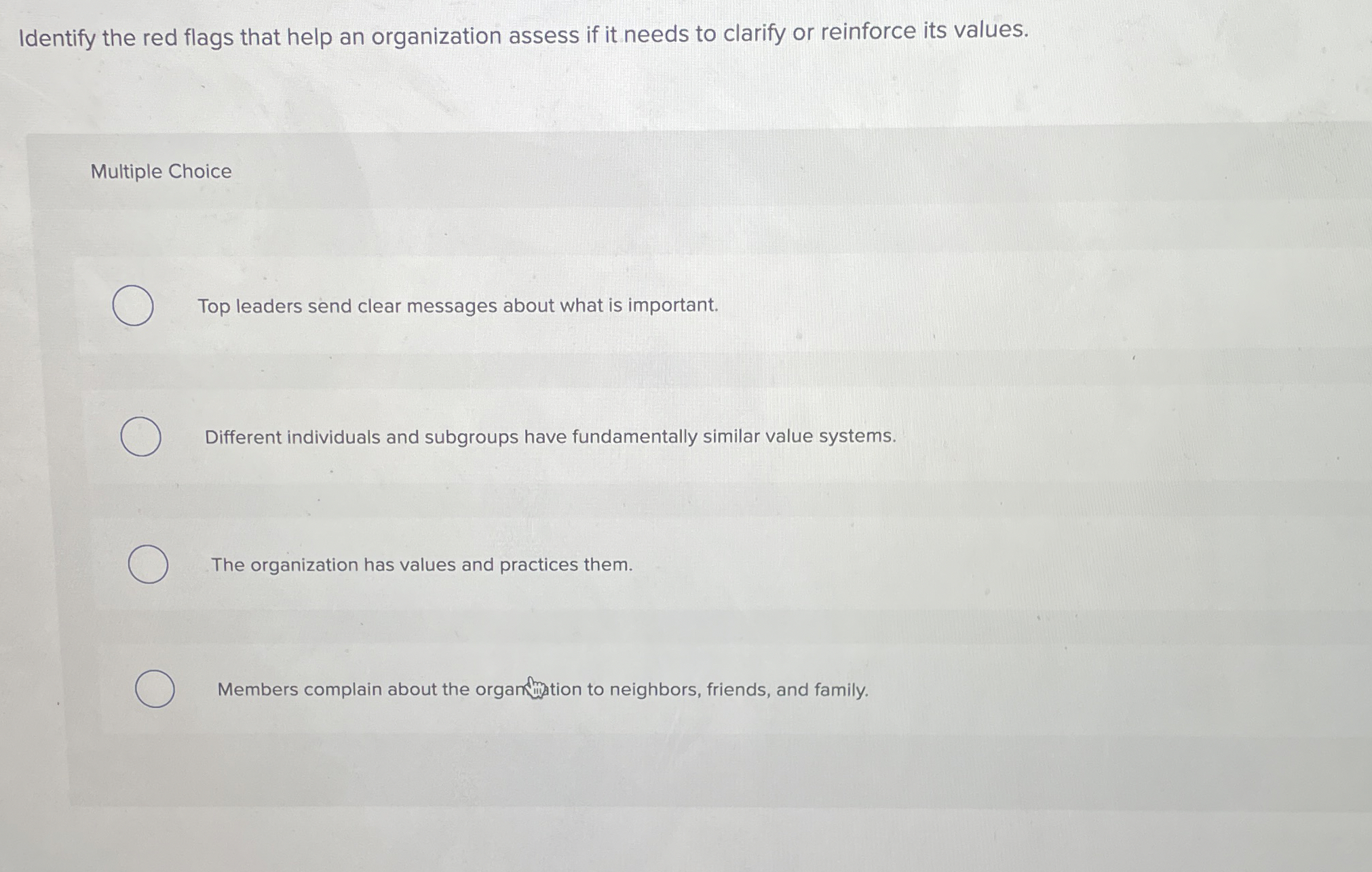 Solved Identify the red flags that help an organization | Chegg.com