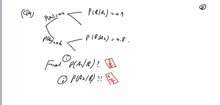 Solved PIBIA) -0.9 PLAID=0.4 Play 06 P (8/A2) = 0.8. Final | Chegg.com