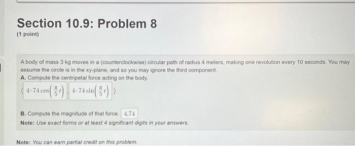 Solved Section 10 9 Problem 8 1 Point A Body Of Mass 3 Kg