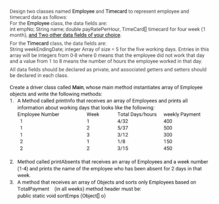 [Solved]: Design two classes named Employee and Ti