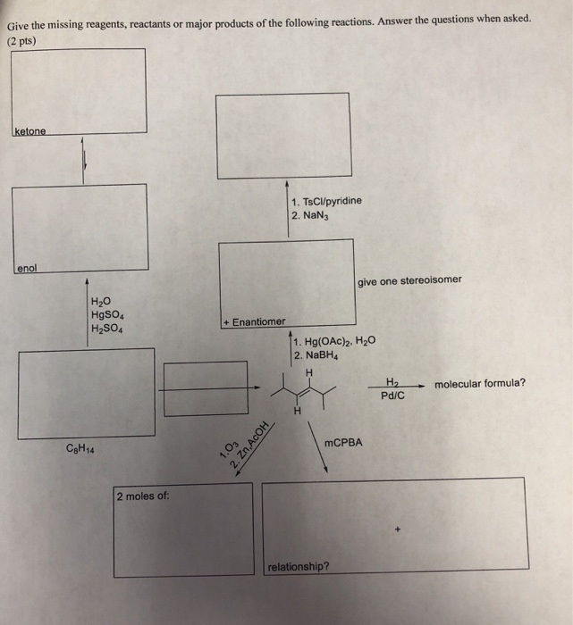 Solved Give the missing reagents, reactants or major | Chegg.com
