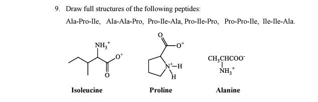Solved 9. Draw full structures of the following peptides: | Chegg.com