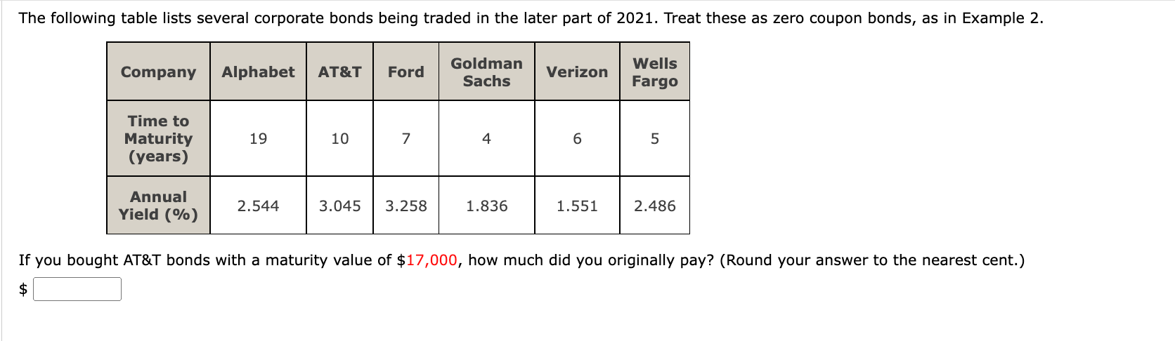 Solved The following table lists several corporate bonds | Chegg.com