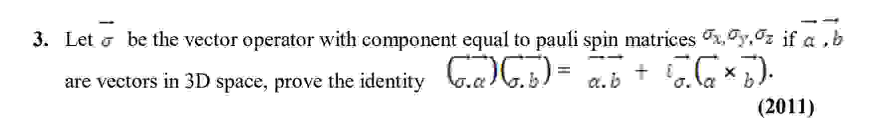 are vectors in 3D space, prove the identity | Chegg.com