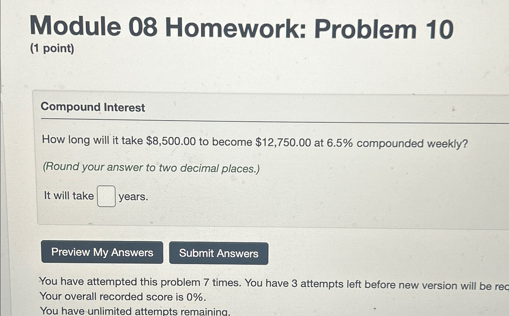 Solved Module 08 ﻿Homework: Problem 10(1 ﻿point)Compound | Chegg.com