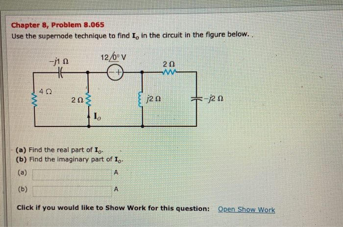 Solved Chapter 8, Problem 8.065 Use the supernode technique | Chegg.com