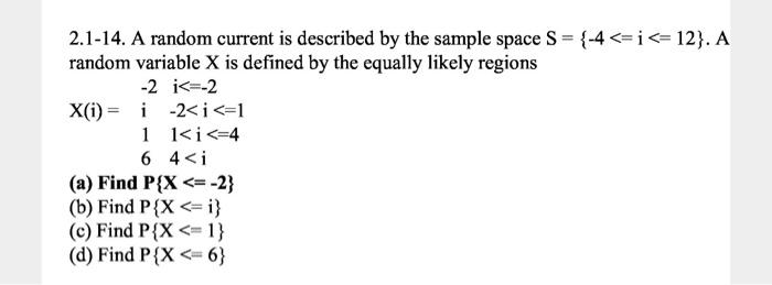 Solved 2.1-14. A random current is described by the sample | Chegg.com
