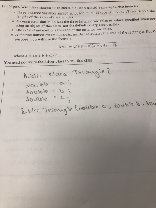Solved 19 4 Pts Write Java Statements To Create A Class 8313