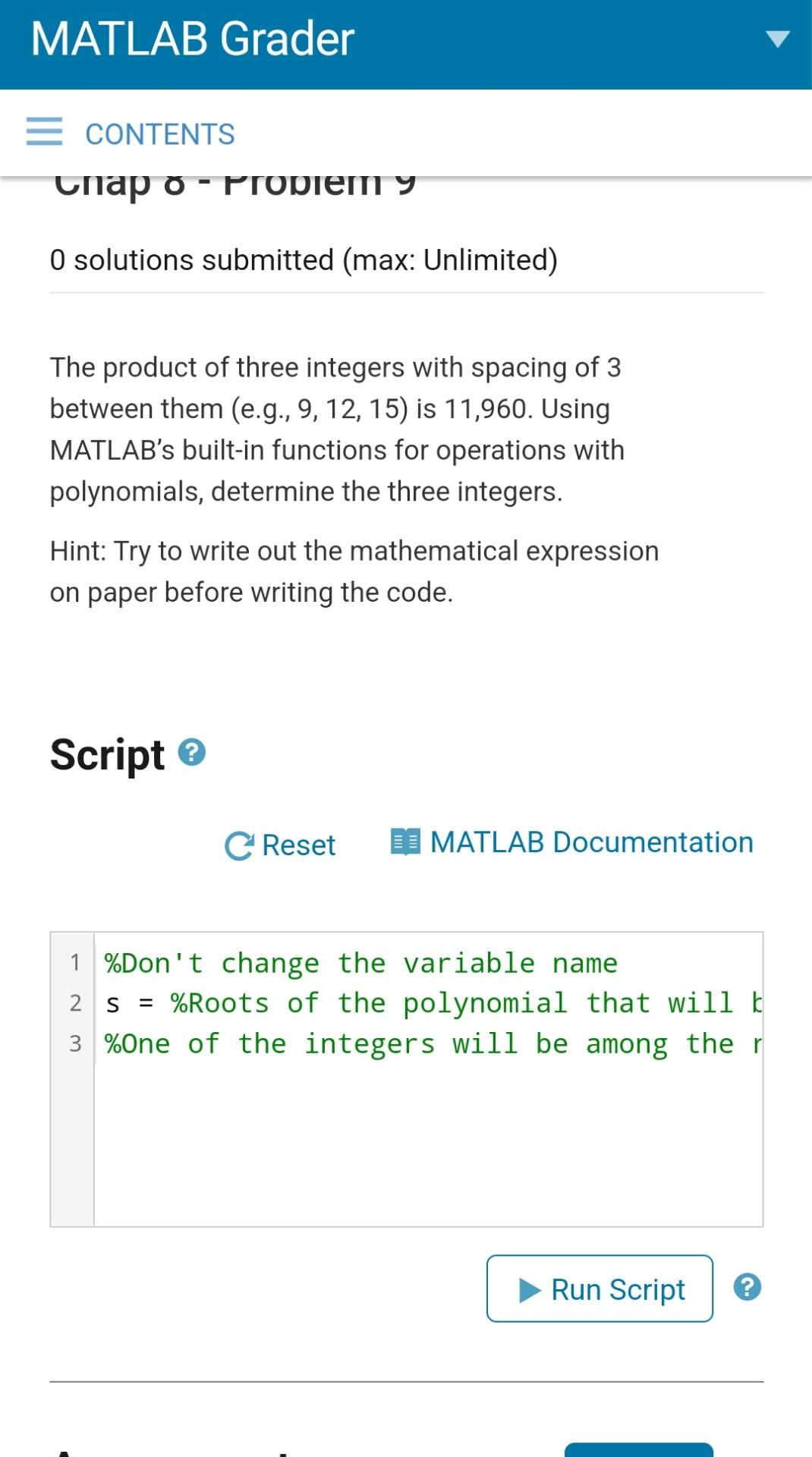 Solved The product of three integers with spacing of 3 | Chegg.com