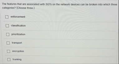 Solved The features that are associated with SGTs on the | Chegg.com