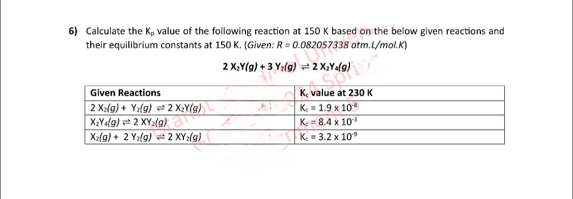 Solved Calculate the Kp ﻿value of the following reaction at | Chegg.com