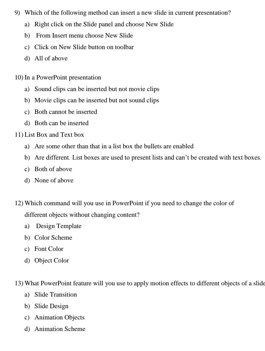 Solved Answer ALL Multiple Choice Questions. For each | Chegg.com