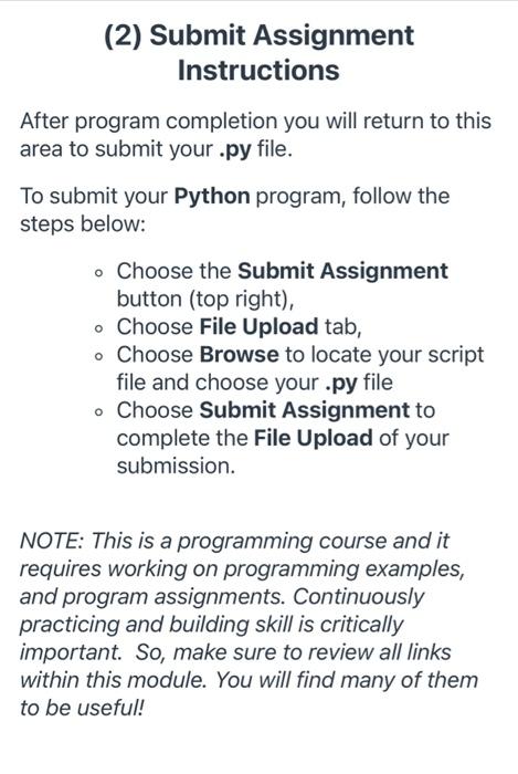 Solved (1) Program Assignment instructions From the Examples | Chegg.com