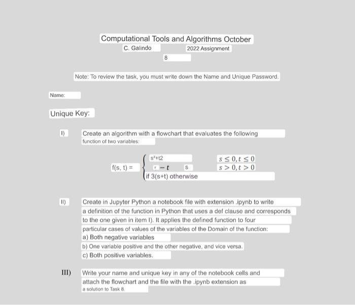 Solved Computational Tools and Algorithms October Note: To | Chegg.com