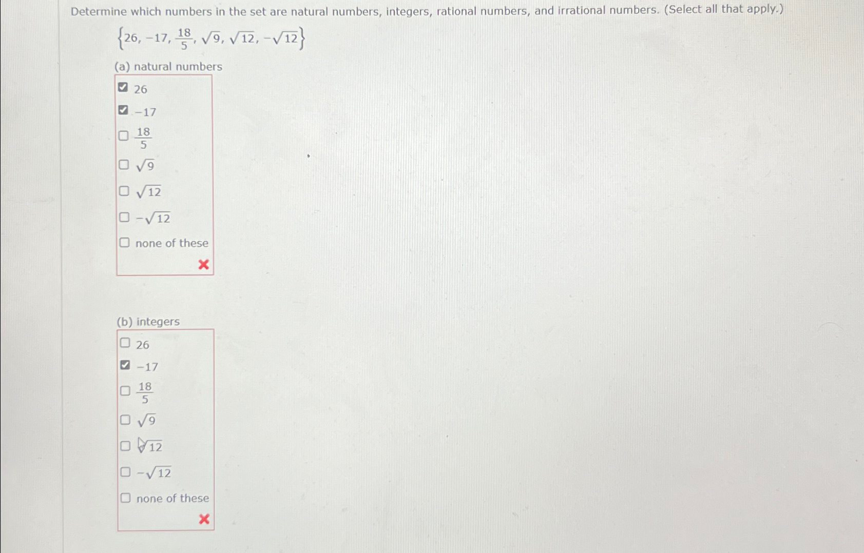 Solved Determine which numbers in the set are natural | Chegg.com