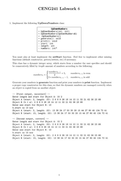 Solved CENG241 Labwork 6 1. Impleasent the following | Chegg.com